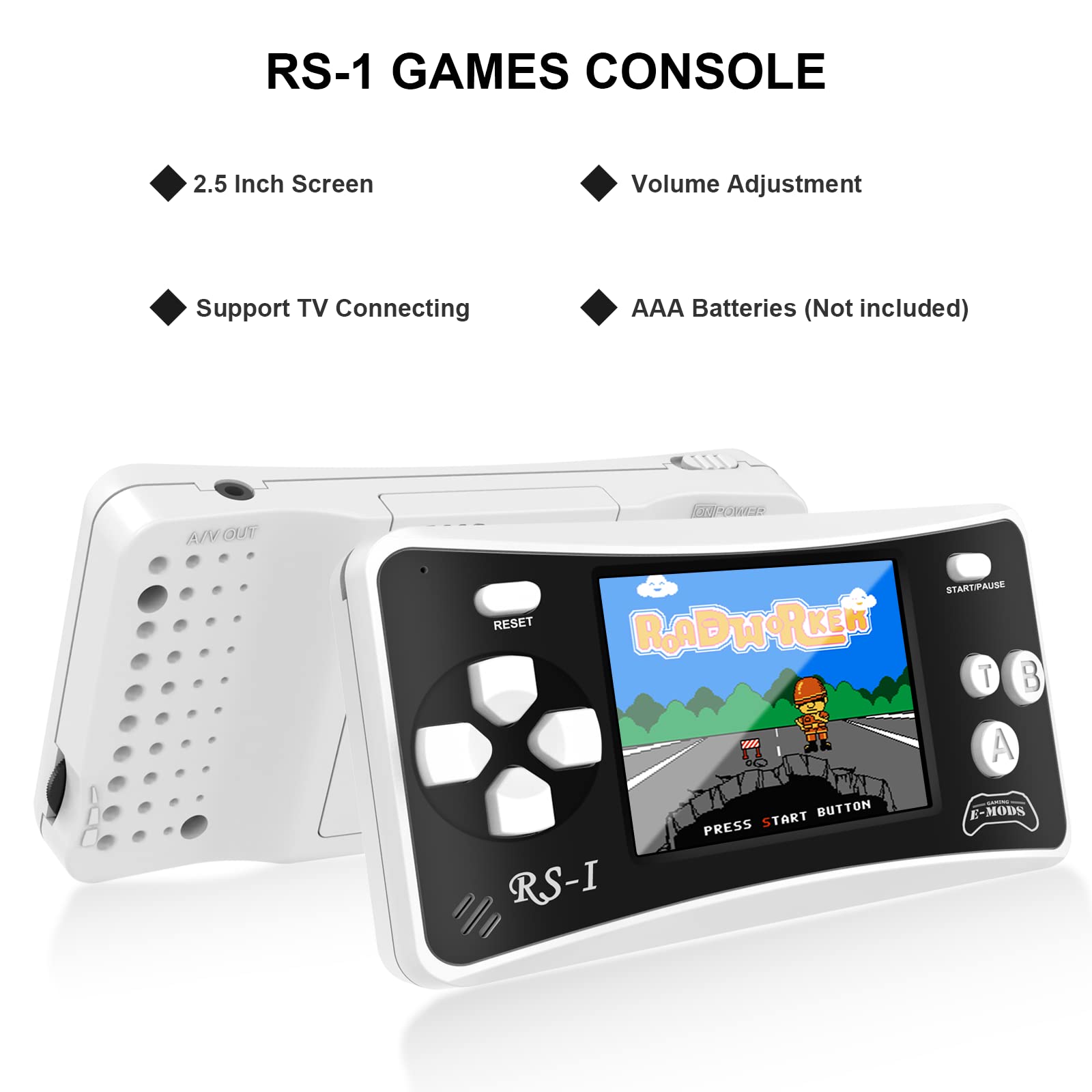Handheld Games for Kids Adults 2.5" LCD Portable Retro Games Console Built in 162 Classic Electronic Video Games Player with TV Output - Travel Games for Birthday Xmas Gift (Black)