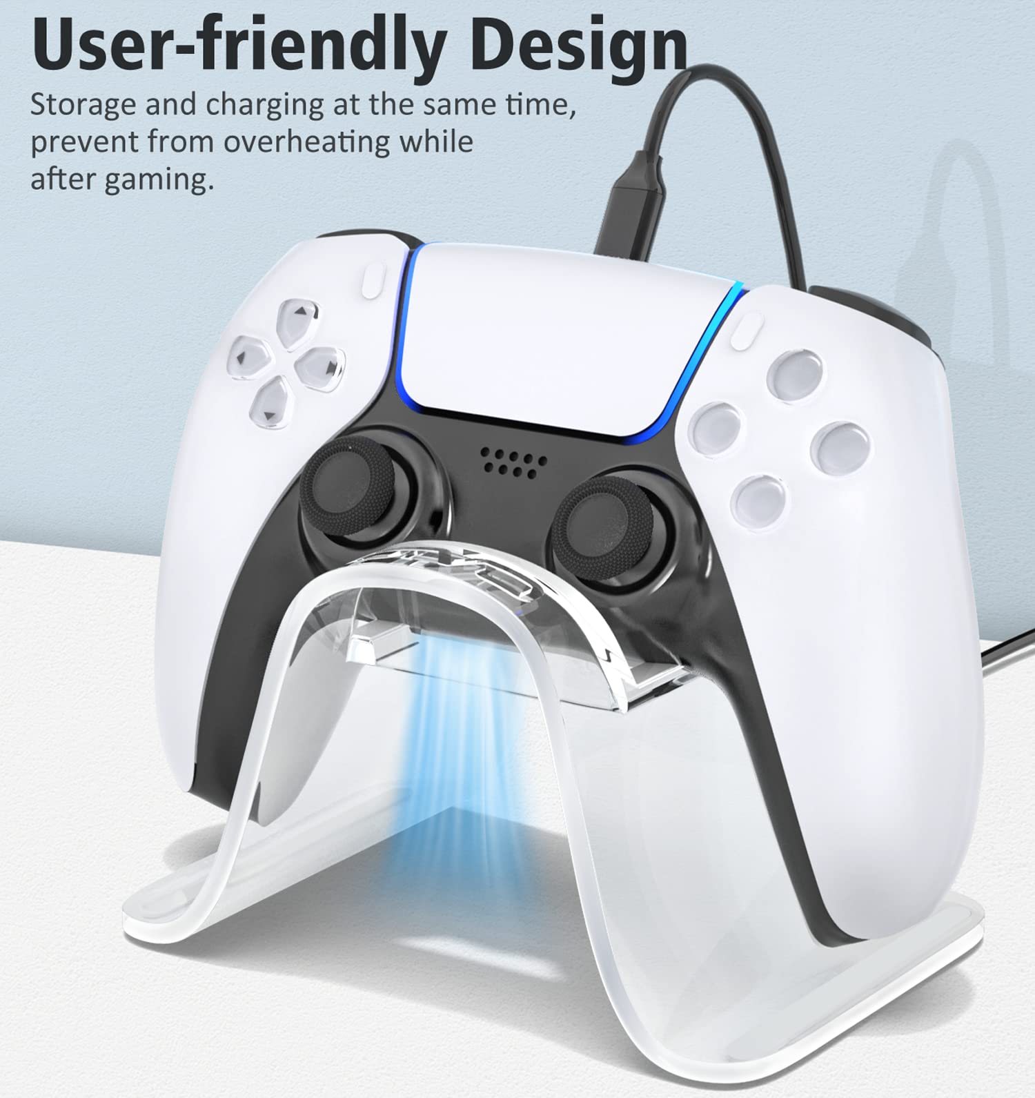 OIVO Game Controller Holder for Desk, Clear Controller Stand for PS3/PS4/PS5/Xbox/Switch Pro Controller, Stackable Controller Organizer Controller Storage 6 Packs