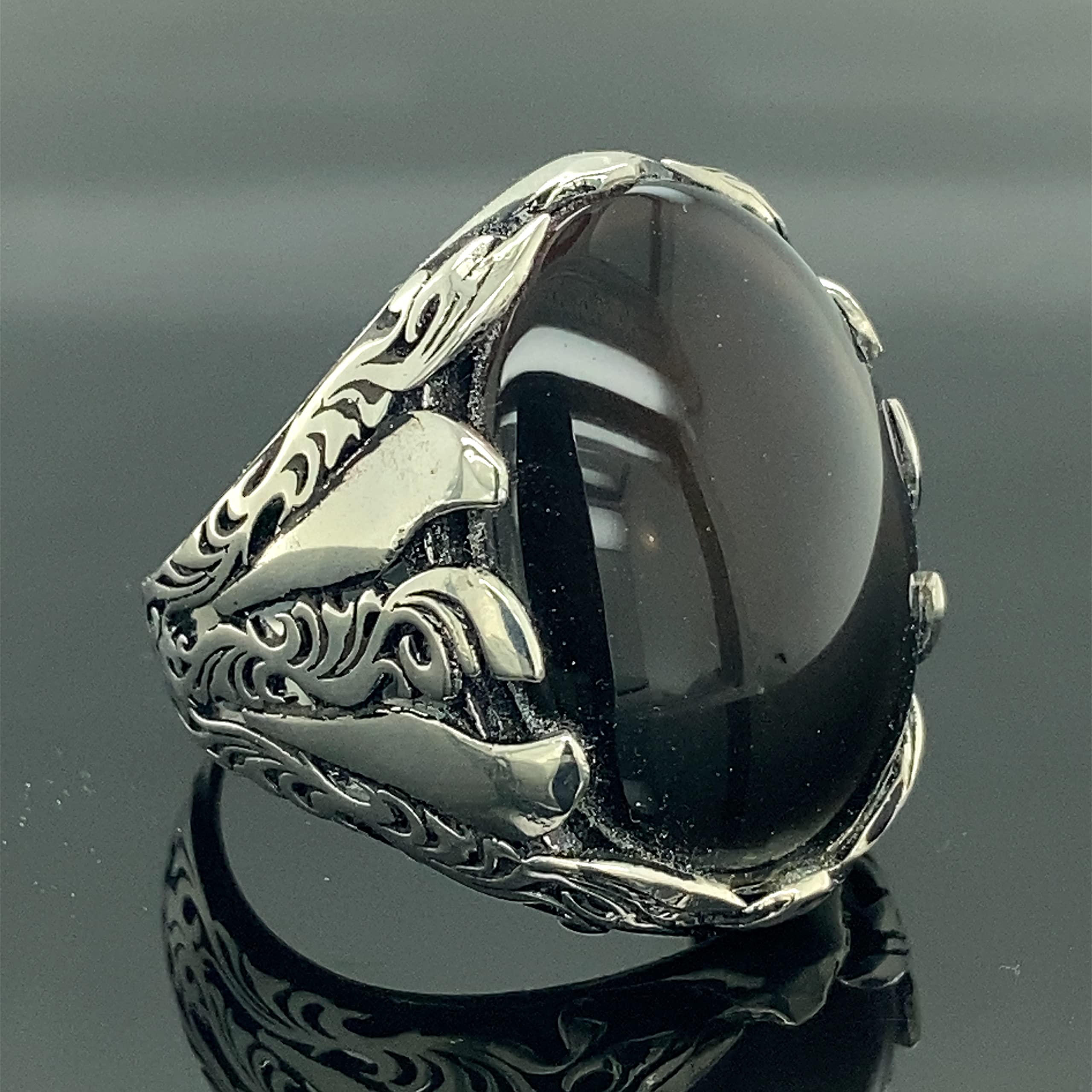 Handmade Ring, Silver Oval Sense Stone Ring, Color Changing Ring, Color by Temperature Mood Charm, 925k Sterling Silver Ring