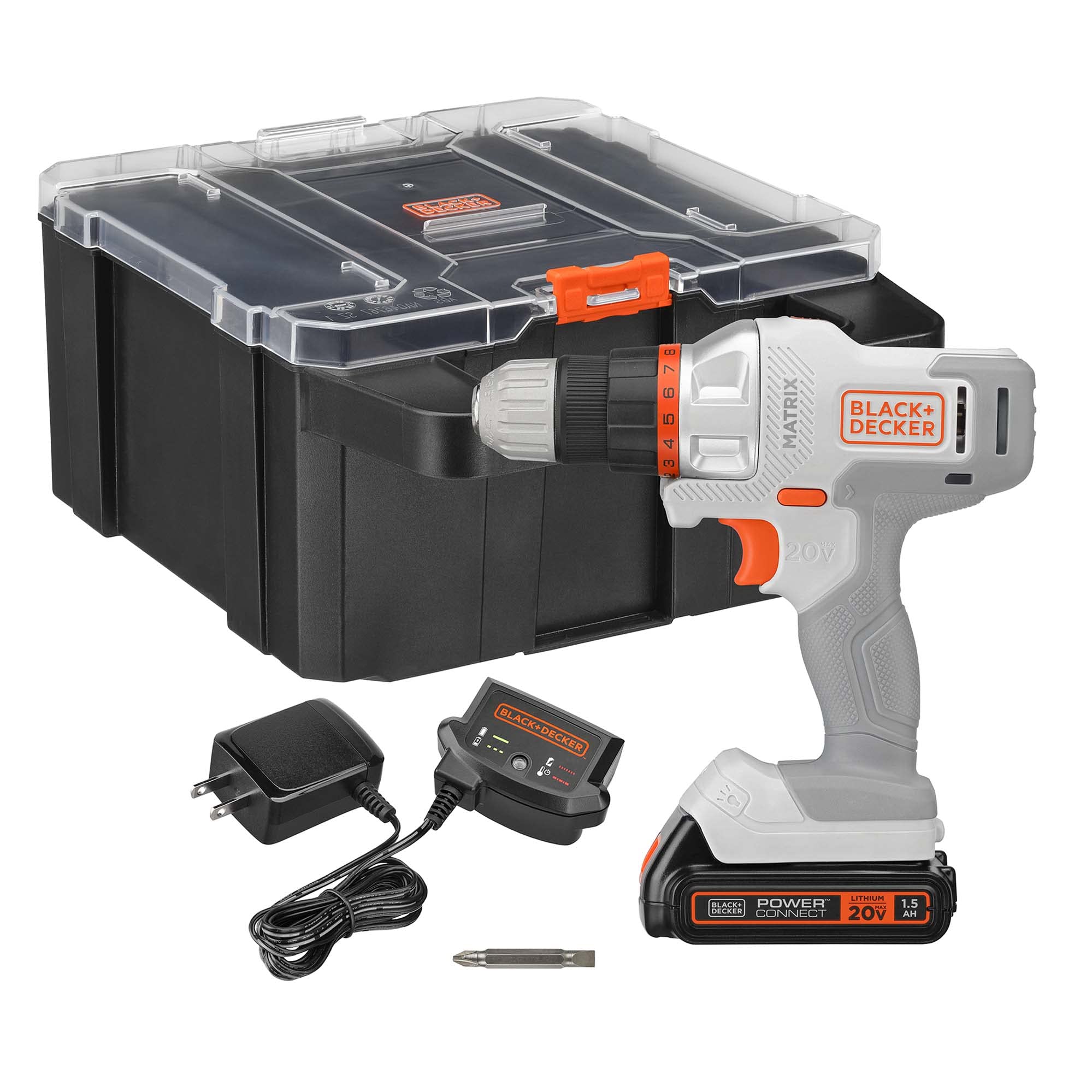 BLACK+DECKER BLACK+DECKER MATRIX 20V MAX* Drill Kit with Storage Case (BDCDMT120WCSTFF)
