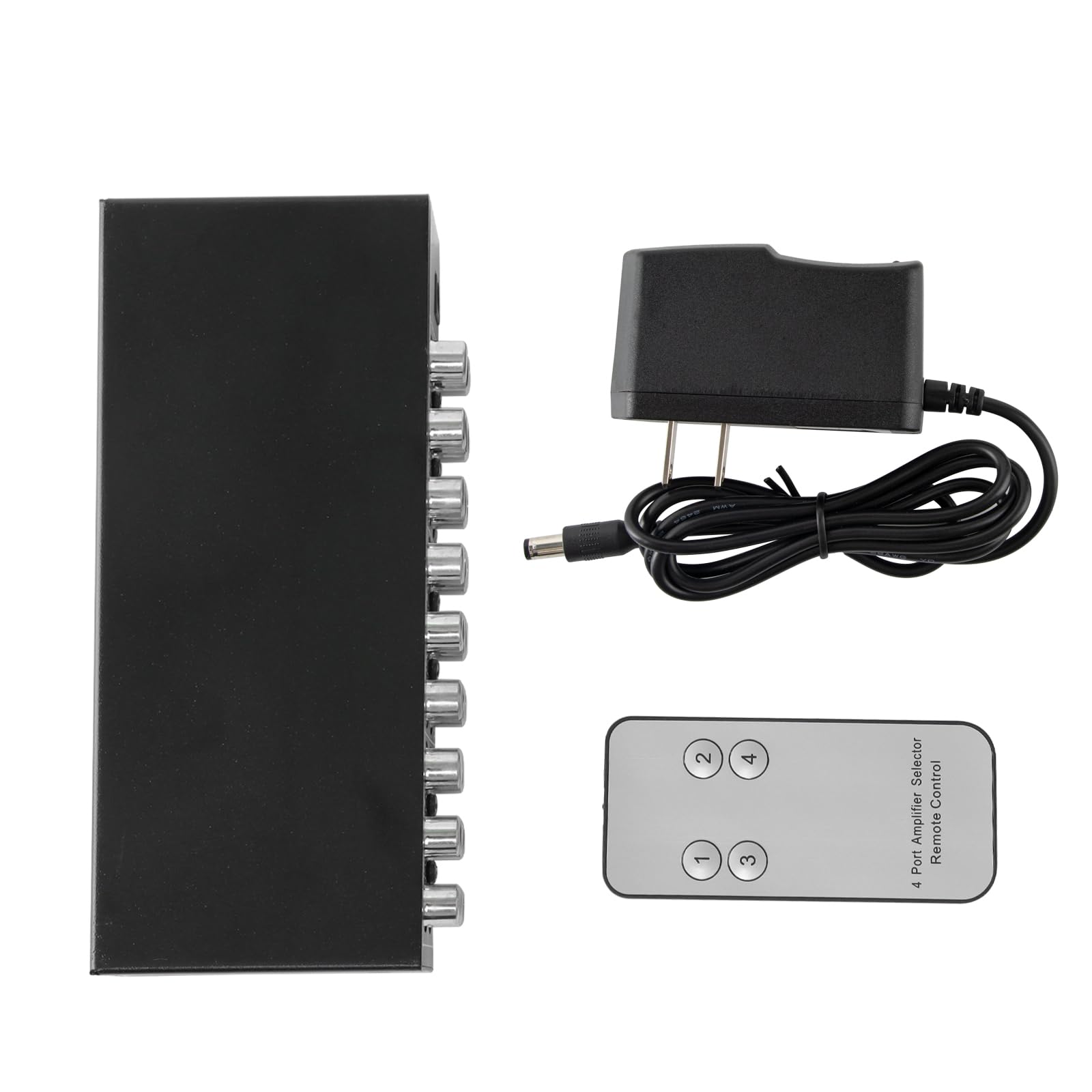 HONONJO AV SWITCHER 4 Way Converter Video Audio Selector for TV with Remote Control Video Switch Box (Electrical Volts: 110V)
