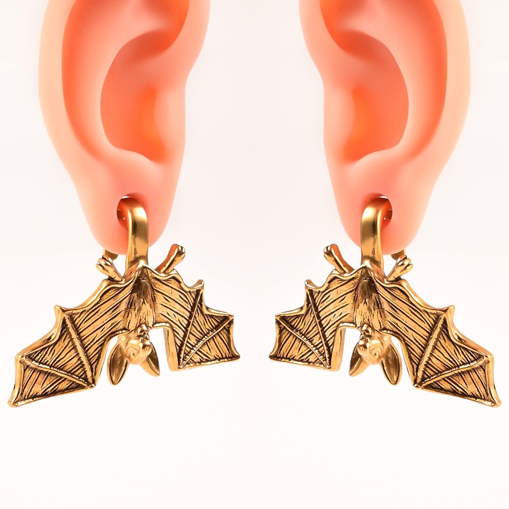 Atomhole 2PCS Ear Gauges, Crucifix Ear Hangers Weights Hypoallergenic Ear Expander Tunnels for Stretched plugs Piercing Body Jewelry