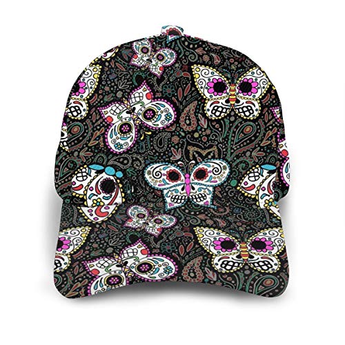 Baseball Cap Tiny Butterfly Sugar Skulls Print Dad Caps Classic Fashion Casual Adjustable Sport for Women Hats