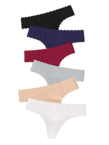 Floerns Women's Invisible Thong Pack Comfy Seamless Bikini Panties Underwear Multi-1 M