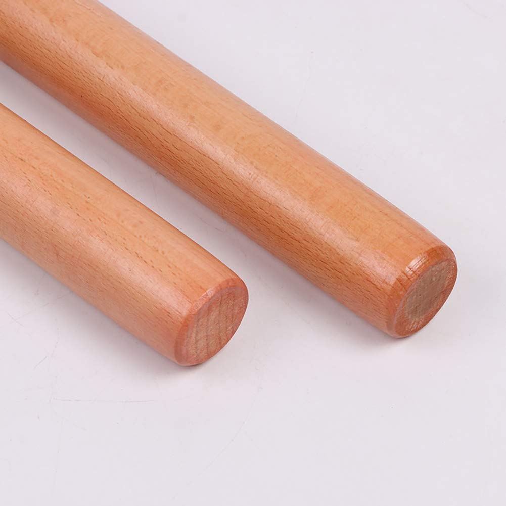ccHuDE 2 Pcs Solid Wood Rolling Pin Hand Dumpling Rolling Pin Wooden Pizza Roll Pin Dough Roller Baking Tool