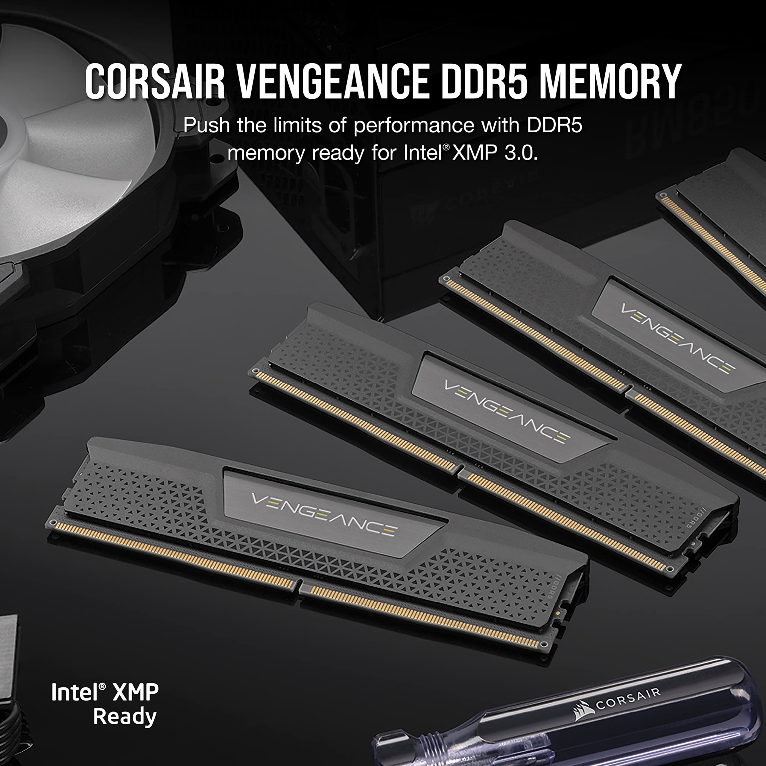 CORSAIR VENGEANCE DDR5 RAM 64GB (2x32GB) 6200MHz CL32 Intel XMP iCUE Compatible Computer Memory - Black (CMK64GX5M2B6200C32)