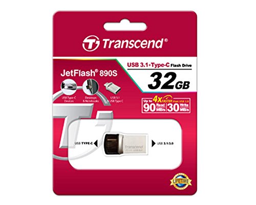 Transcend TS32GJF890S 32GB Jetflash 890, Silver Plating