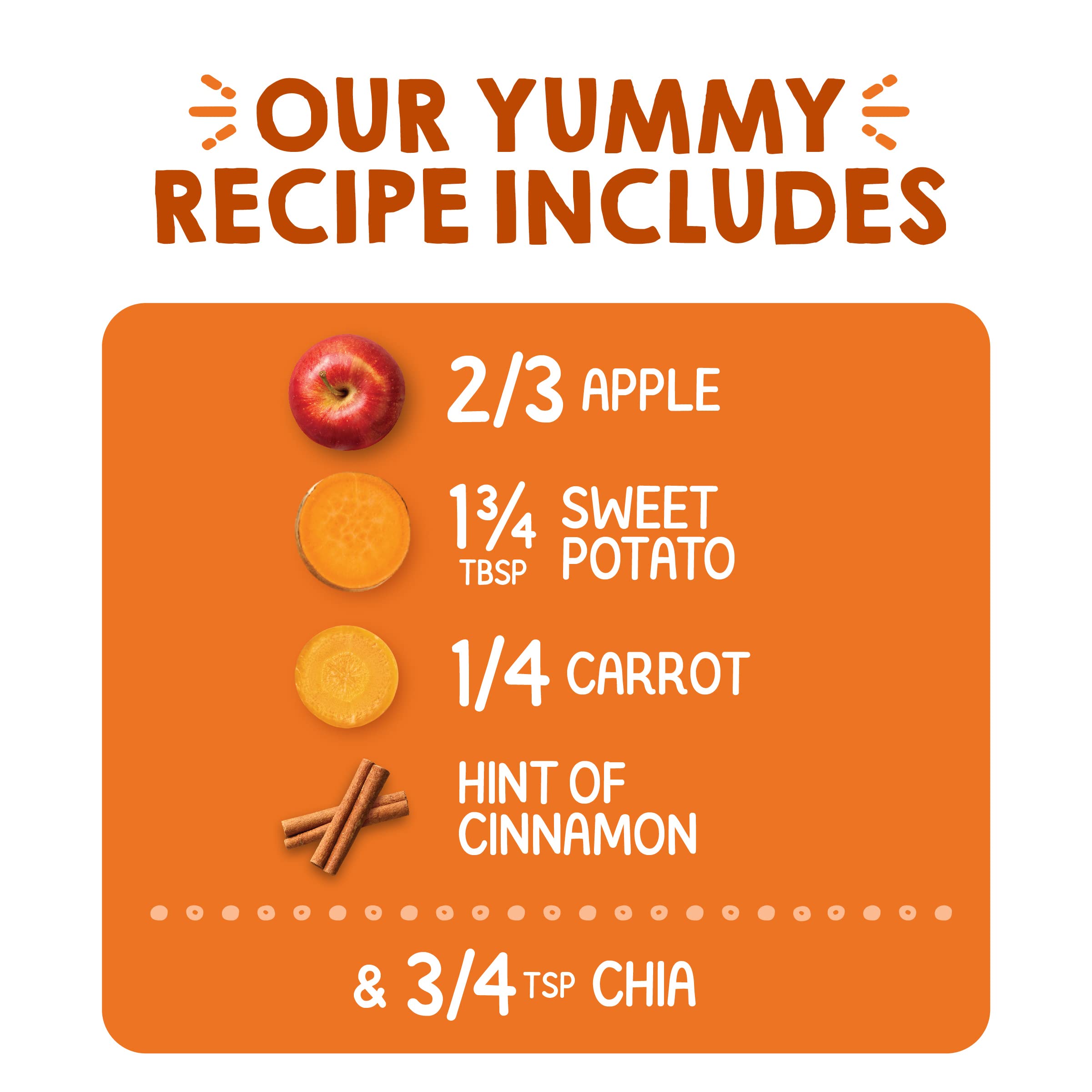Happy Tot Organics Super Foods, Sweet Potato, Apple, Carrot & Cinnamon, 4.22 Ounce (Pack of 1)