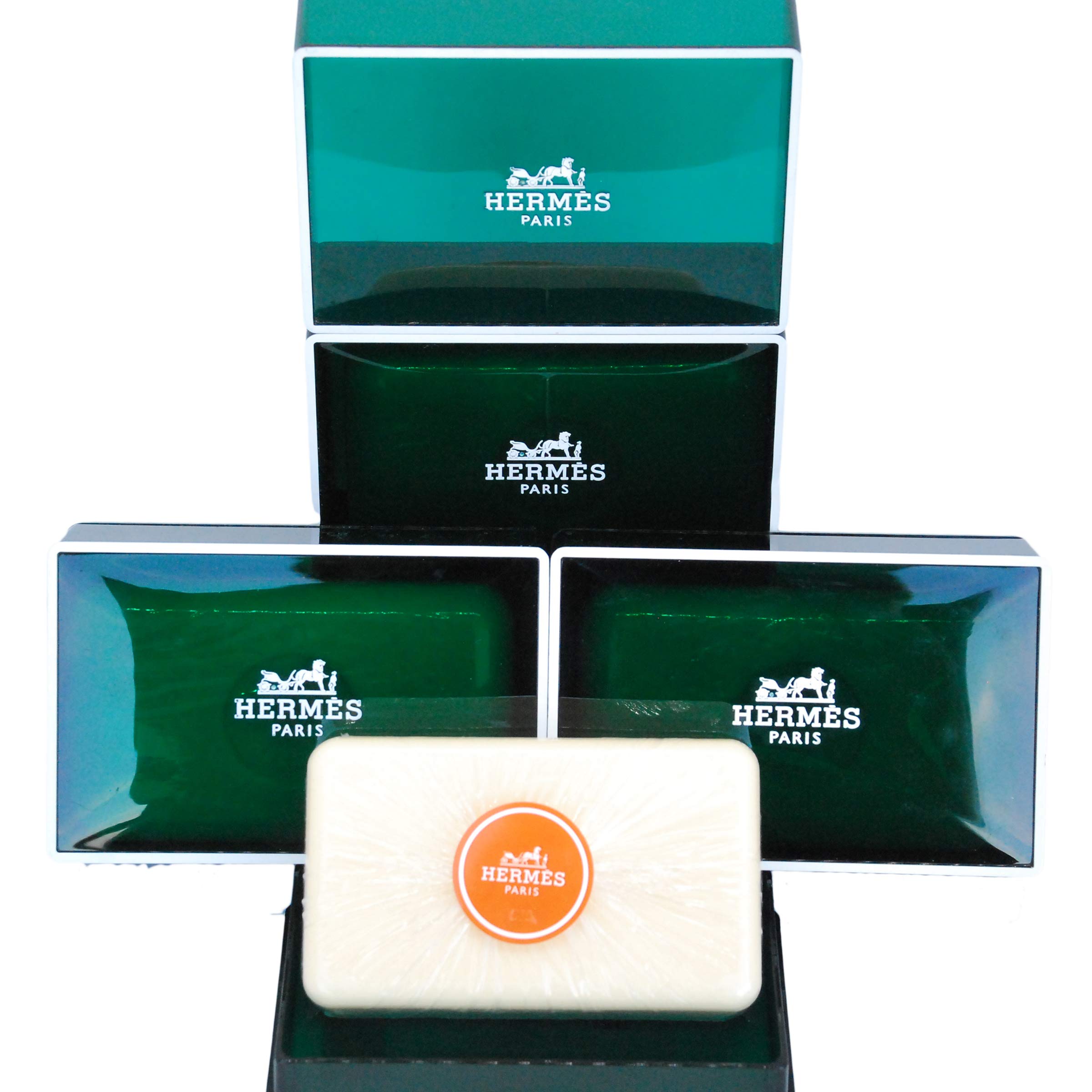One (1) Luxury Hermès Jumbo Soap - Eau d'Orange Verte Gift Soap - Imported From Hermès Paris 5.2oz / 150g - Beautifully Gift Boxed Perfumed Soap/Savon Parfume