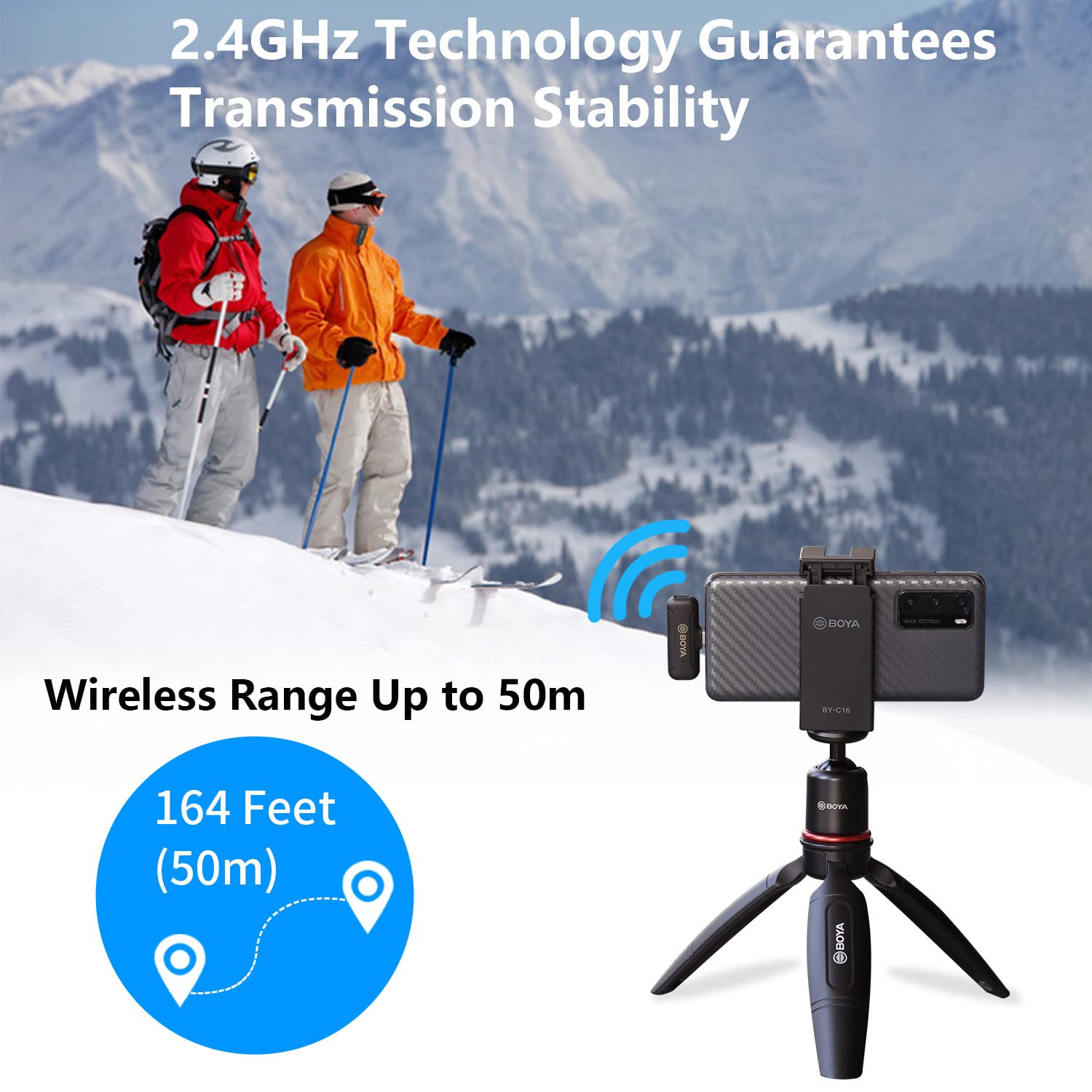 BOYA USB-C Wireless Lavalier Microphone Vlog, BY-WM3T2 U2 Lapel Microphone System for Android Devices, Tablets, iPhone 13, iPad PRO, PC Computers, Samsung, Google Pixel, Xiaomi