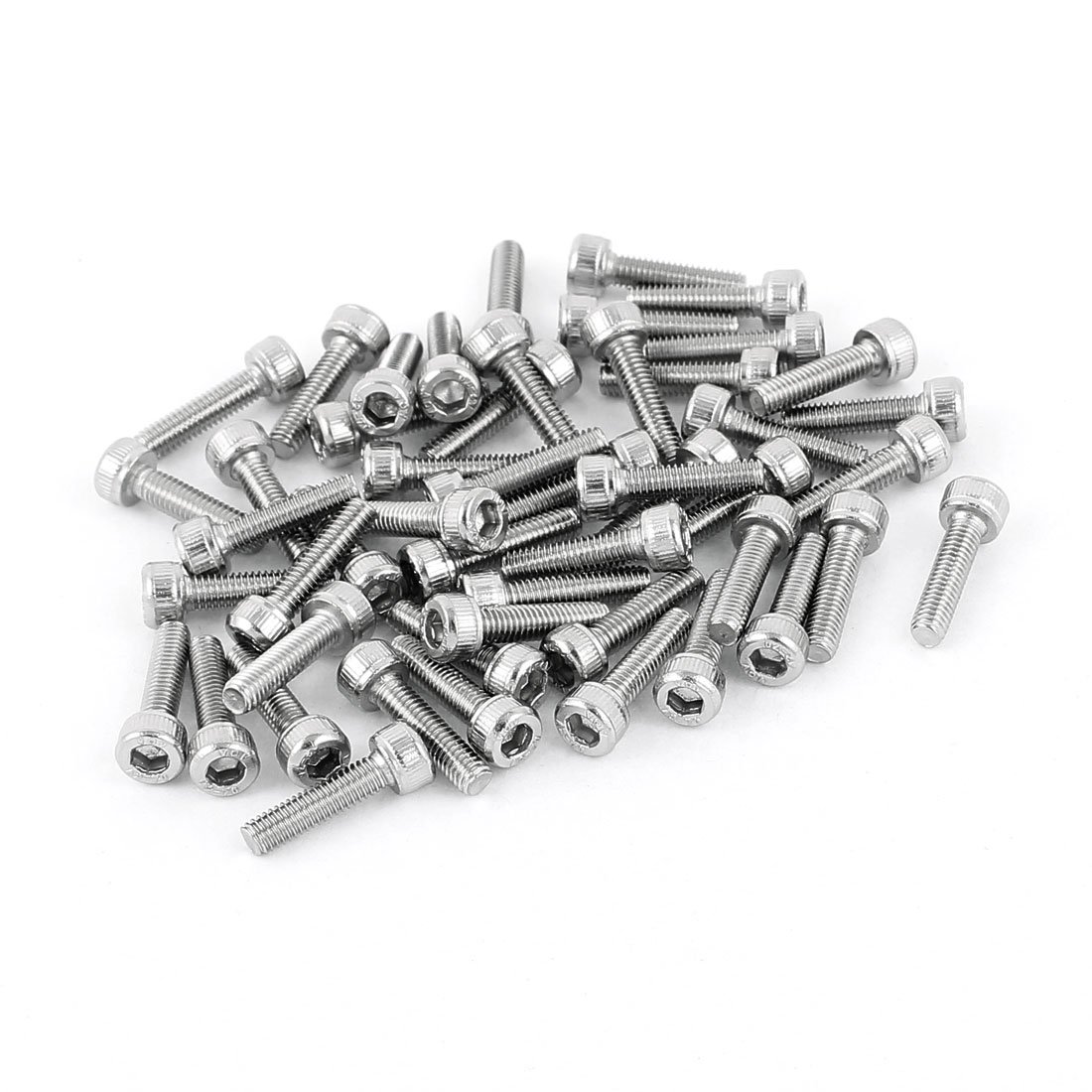 uxcell 50Pcs M3 x 12mm Stainless Steel Hex Socket Round Head Machine Screws Bolts