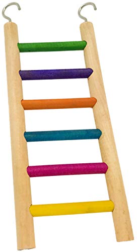 Parrot Wood Bird Toy Ladder Parakeets Toys cage Cages Cockatiel Canaries Finches (8" x 3")