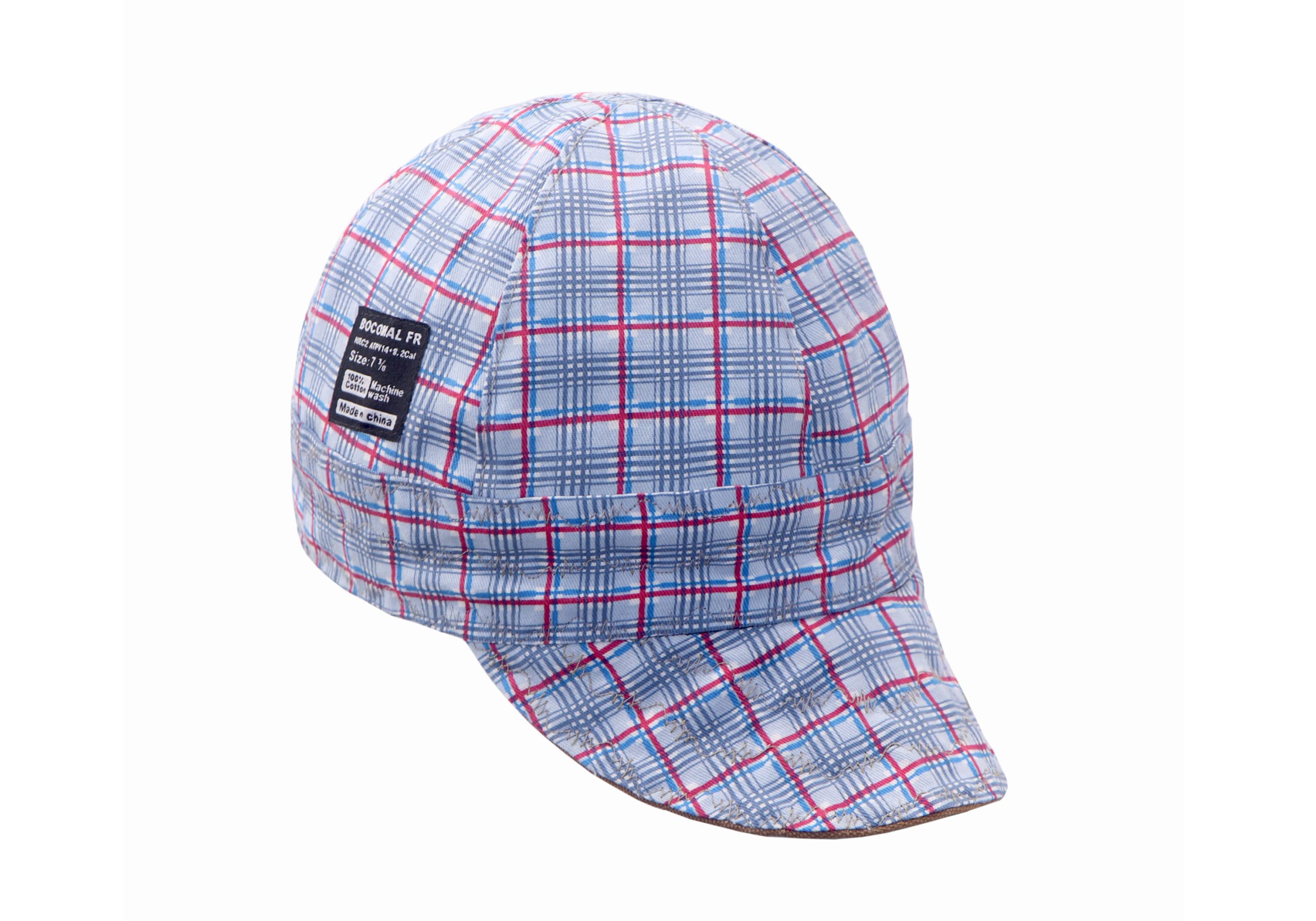 BOCOMAL Welding Cap HRC2 Flame Resistant 10OZ Durable Cotton Duck 2 Sided 6 Pannel Welder Hats 7 1/4 Brown