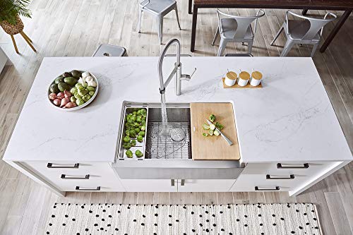 BLANCO, Satin Nickel 441332 CULINA Semi-Pro Kitchen Faucet with Magnetic Handspray, 2.2 GPM
