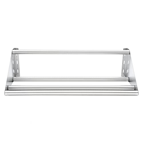 Restaurantware Kitchen Tek 42 x 18 x 11.3 Inch Commercial Kitchen Rack 1 Tubular Kitchen Sink Wall Shelf - Wall Mounted Sturdy Stainless Steel Commercial Kitchen Shelf 154-lb Capacity