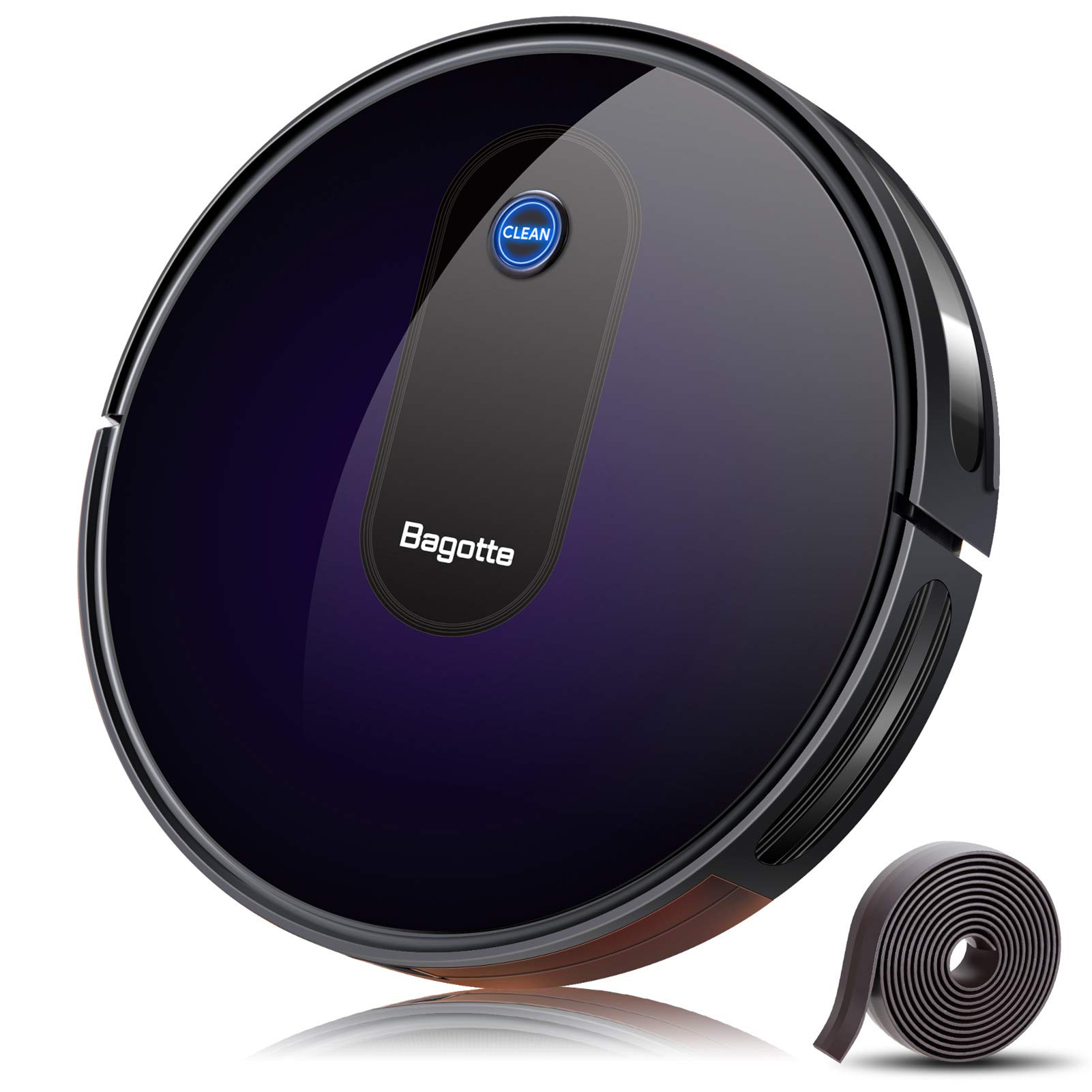 Bagotte Robot Vacuum,Upgraded 2000Pa Strong Suction Robotic Vacuum Cleaners,Automatic Carpet Boost,2.7in Thin,Super Quiet,Self-Charging with Boundary Strips,for Hardwood Floor Carpet Tile Pet Hair