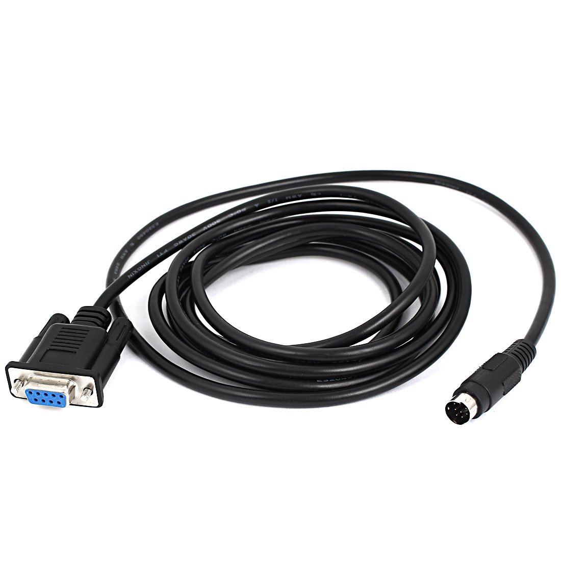 uxcell DB9 9 Pin Female to Mini Din 8 Pin Male Converter PLC Cable Cord 2.4M 8Ft