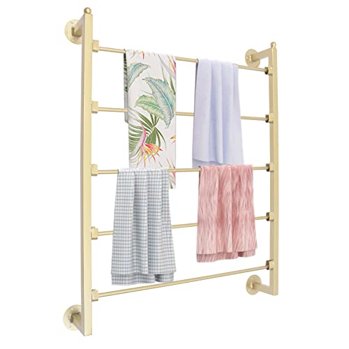 Gold Scarf Display Stand, Wall Mount Metal Scarf Organizer Hanging Rack Gold Metal Coat Hanger Indoor Use for Clothing Store Living Room Heavy Duty