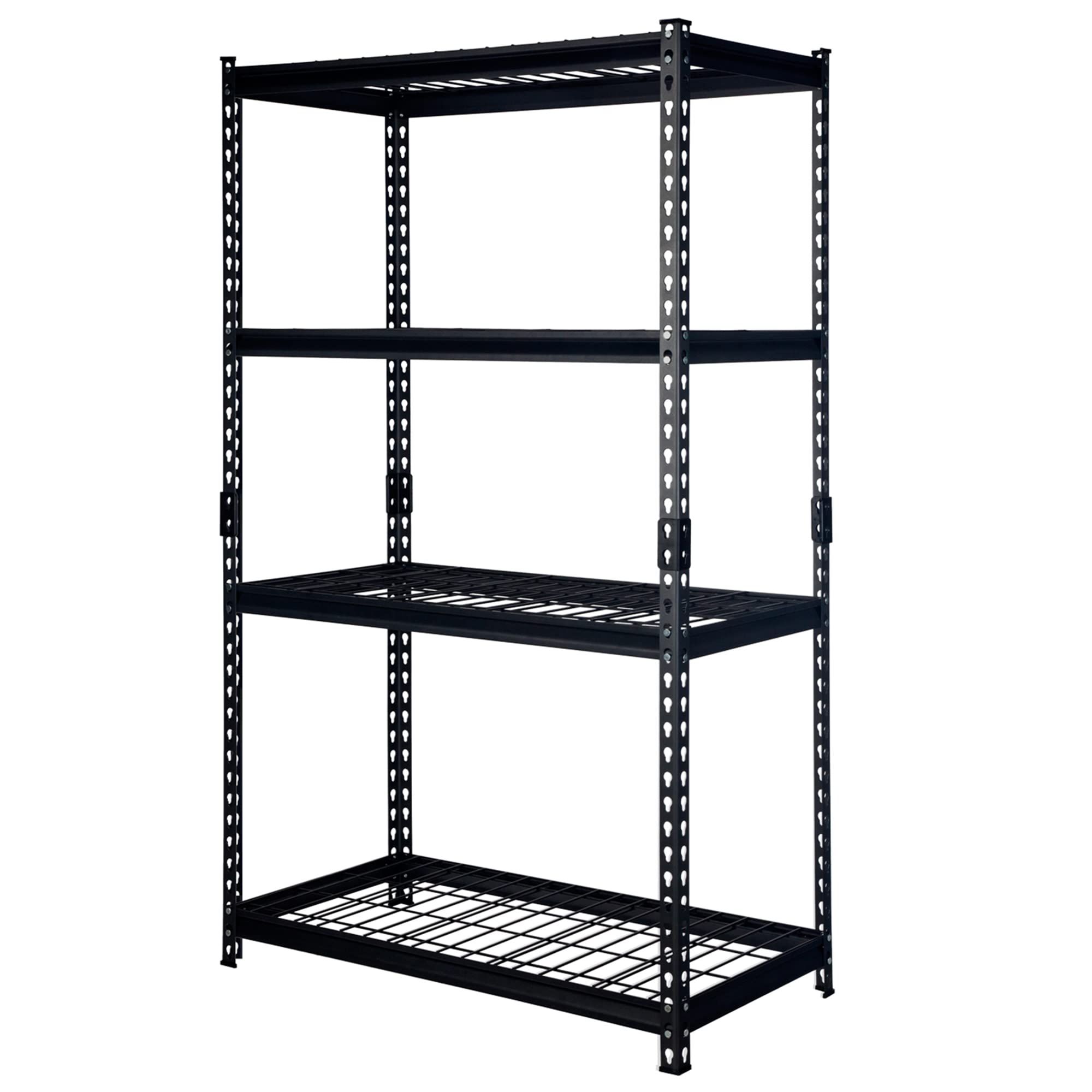 Pachira 36" W x 18" D x 60" H Adjustable Height 4-Shelf Steel Shelving Unit Utility Organizer Rack for Home, Office, and Warehouse, Black