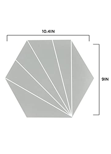 FloorPops 9" x 10.4" Vers Peel & Stick Hexagon Vinyl Floor Tiles (10 Tiles), (4.5 sqft/Carton), Gray
