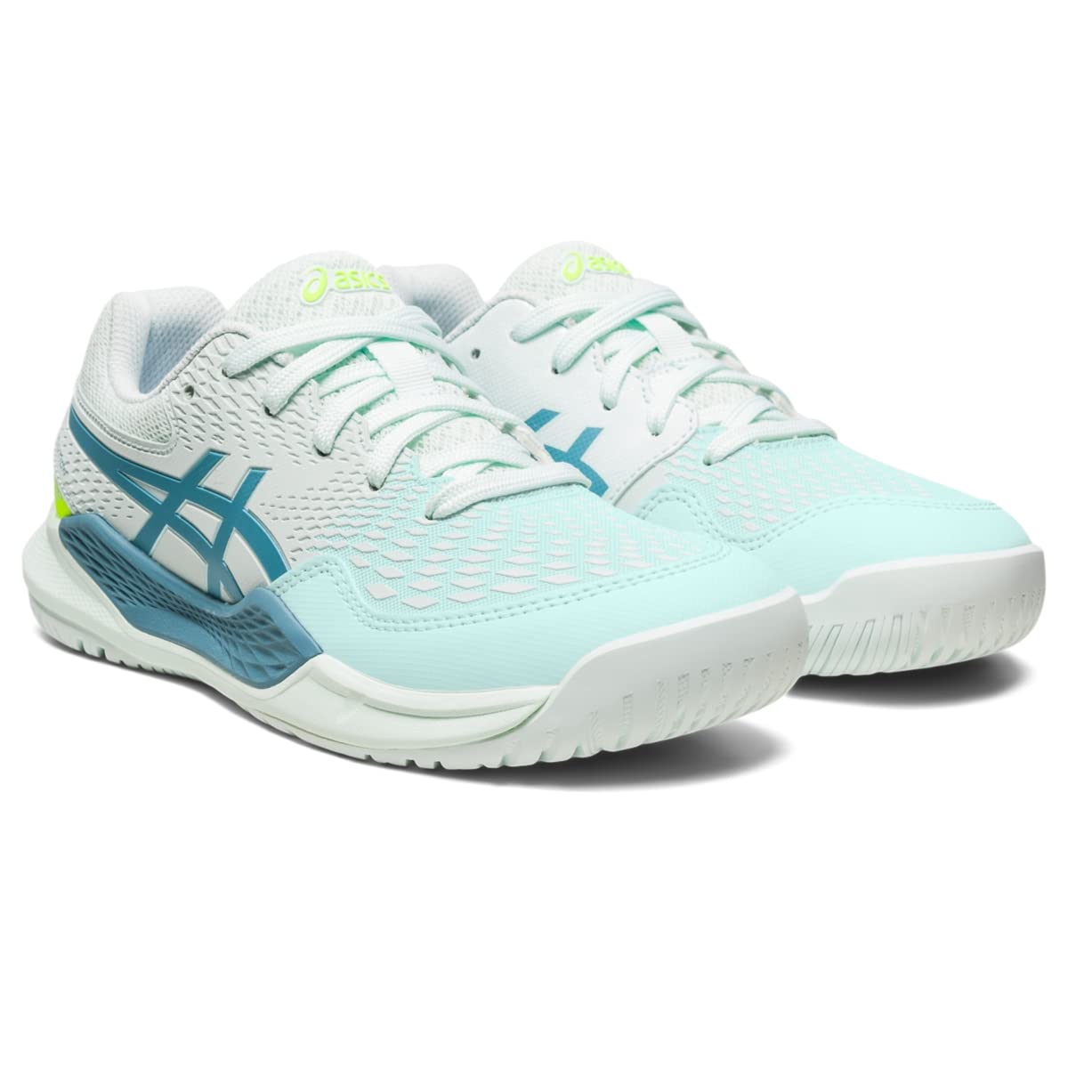 ASICS Kid's GEL-RESOLUTION 9 Grade School Tennis Shoes, 2, SOOTHING SEA/GRIS BLUE