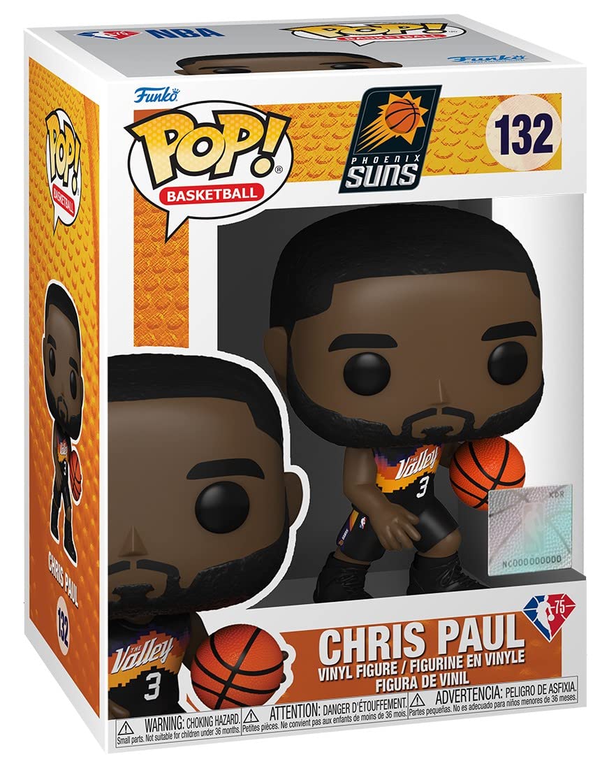 NBA: Suns - Chris Paul (City Edition 2021) Funko Pop! Vinyl Figure (Bundled with Compatible Pop Box Protector Case), Multicolored, 3.75 inches