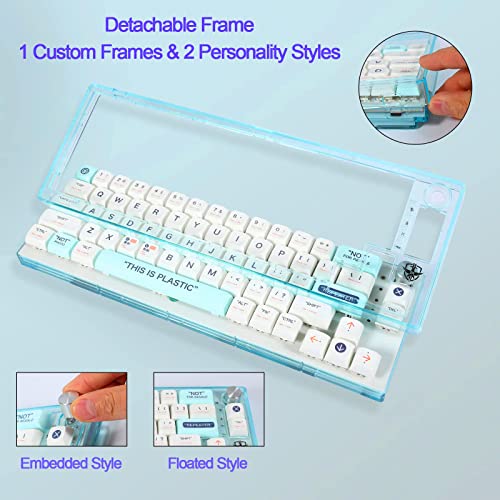 BOYI TD66 RGB Tri-Mode Hot Swappable 65% Mechanical Gaming Keyboard with Knob,66 Key 2.4Ghz/Bluetooth 5.0/Wired Gateron Yellow Switch Programmable Keyboard for Mac/Win/Gamers(Plastic XDA Keycaps)