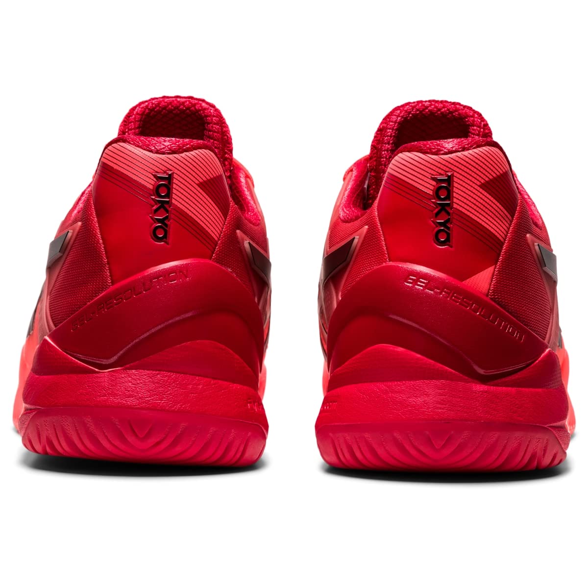 ASICS Men's Gel-Resolution 8 Tokyo Tennis Shoes, 12.5, Sunrise RED/Eclipse Black