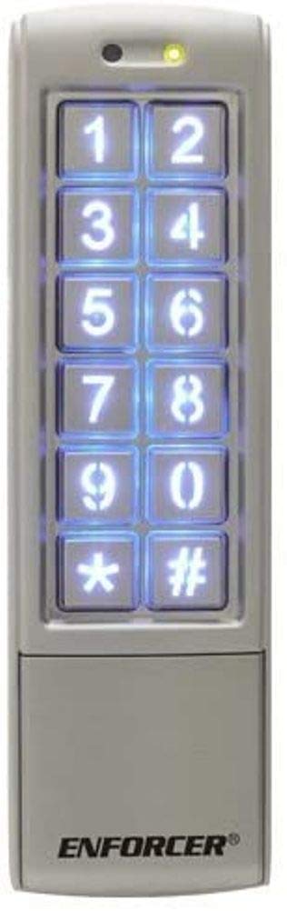 Seco-Larm SK-2323-SPQ Mullion-Style Weatherproof Digital Access Keypad; 12~24 VAC/VDC operation; 1,010 Users (Output #1: 1,000 users/Output #2: 10 users); 2 Form C relays, each rated 1 Amp @ 30VDC
