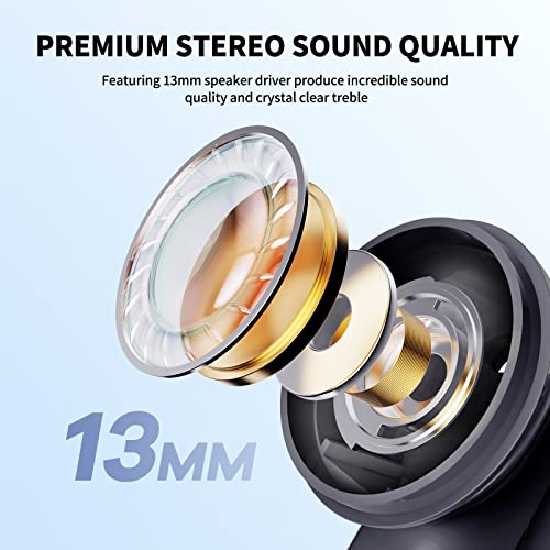 CXK Wireless Earbuds Bluetooth Earbuds with 43Hrs Battery Life Ear Buds Built-in Mic with Bluetooth 5.3 Premium Sound Light Weight IPX6 Waterproof Wireless Headphones for Sports and Working