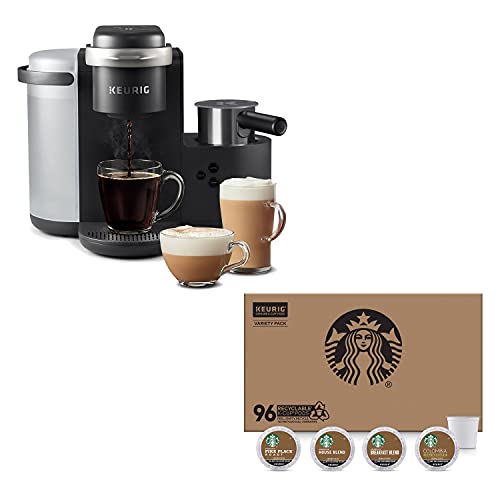 Keurig K-Café Single Serve & Carafe Coffee Maker with Starbucks Medium Roast Variety Pack, 96ct K-Cup Pods