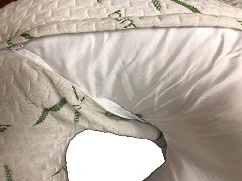 Golden Linens LLC Nursing, Breastfeeding Support Pillow, Portable for Travel | Nursing Pillow for Boys & Girls with Washable Zippered Bamboo Pillow Covered