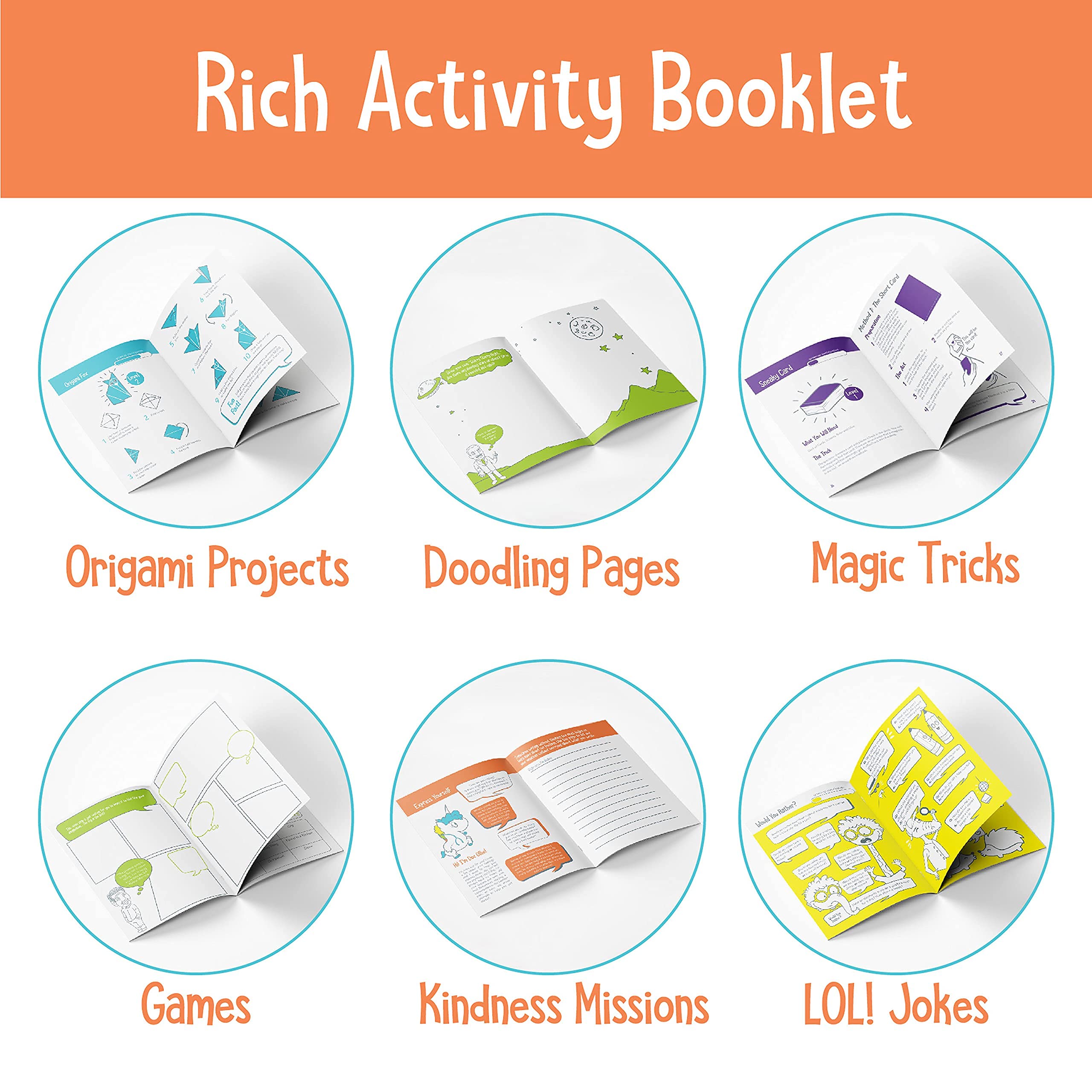 Open The Joy Rainy Day Activities for Kids, Activity Bag Includes Wooden DIY Project, Card Games, Activity Booklet, Craft kit for Kids Ages 4+