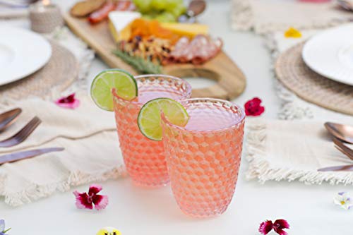 BELLAFORTE Laguna Beach Wine Glass Pink + Short Tumbler Pink Shatterproof Tritan Drinking Glasses, Dishwasher Safe, BPA Free