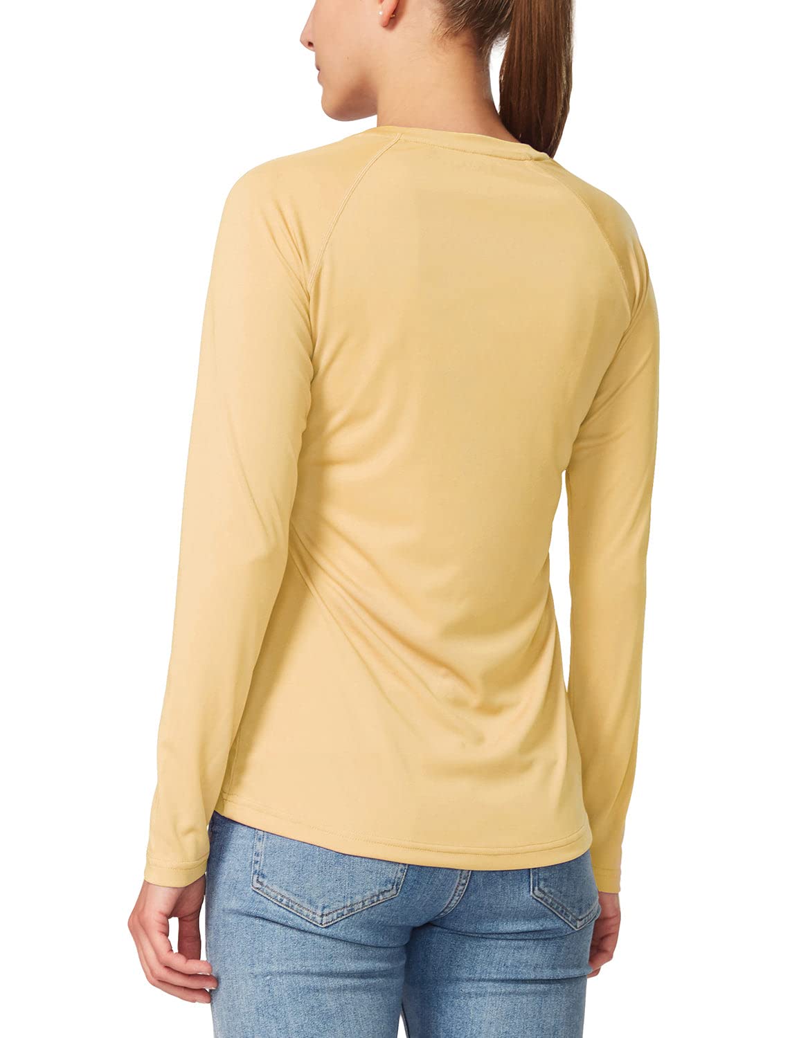 BALEAF Women's UPF 50+ Sun Shirts Long Sleeve UV Protection Rash Guard Lightweight Quick Dry SPF Hiking Tops Outdoor Clothing Yellow Size L