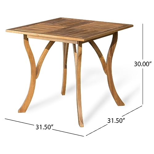 Christopher Knight Home Hermosa Acacia Wood Dining Set, 5-Pcs Set, Teak Finish