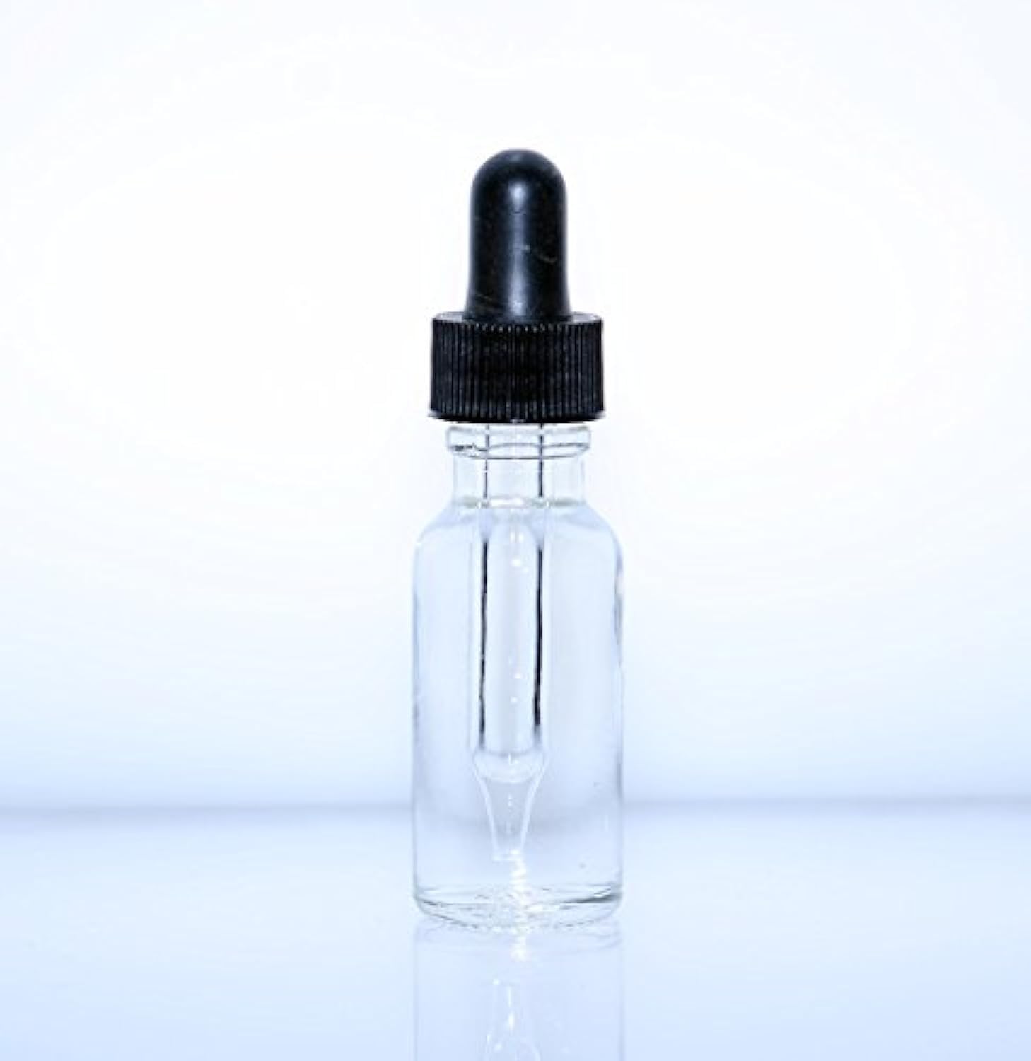 True Essence 1/2 Oz (15 Ml) Clear Boston Round Glass Bottle w/Glass Dropper - Pack of 72