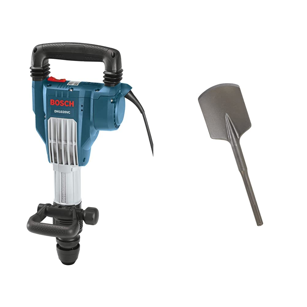 BOSCH DH1020VC Inline Demolition Hammer, BluewithBOSCH HS1922 4-1/2" x 17" Clay Spade SDS-Max shank