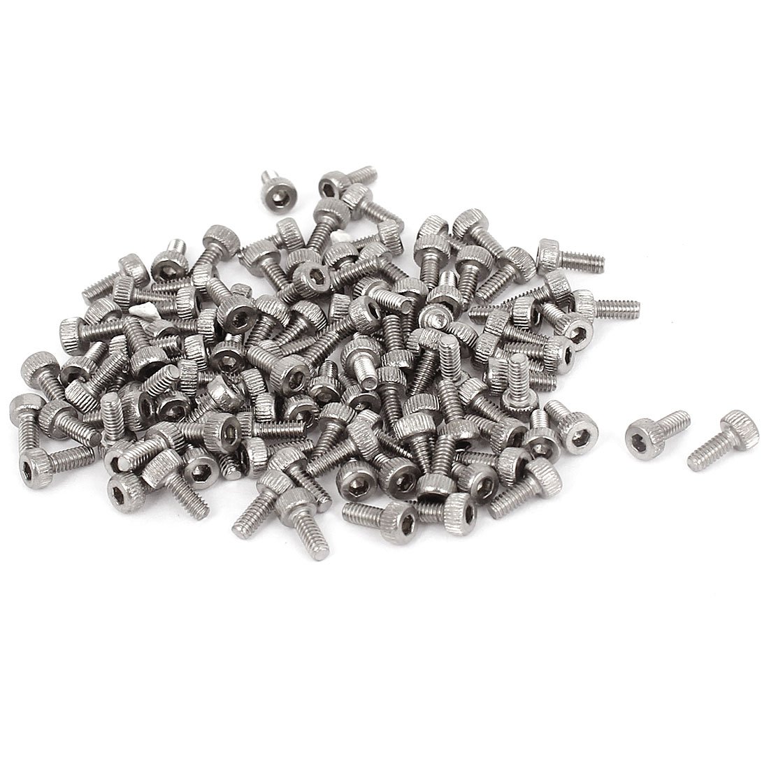uxcell® 7mm Long M2x5mm Stainless Steel Hex Socket Head Cap Screws 100 Pcs