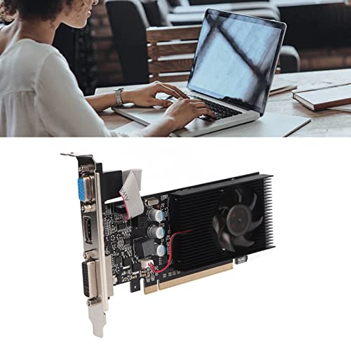 GT610 2GB DDR3 Graphics Card, 64bit 1000MHZ Low Graphics Card, 2K Video Card Computer Graphics Card with HDML/VGA/DVI, PLUA and Play