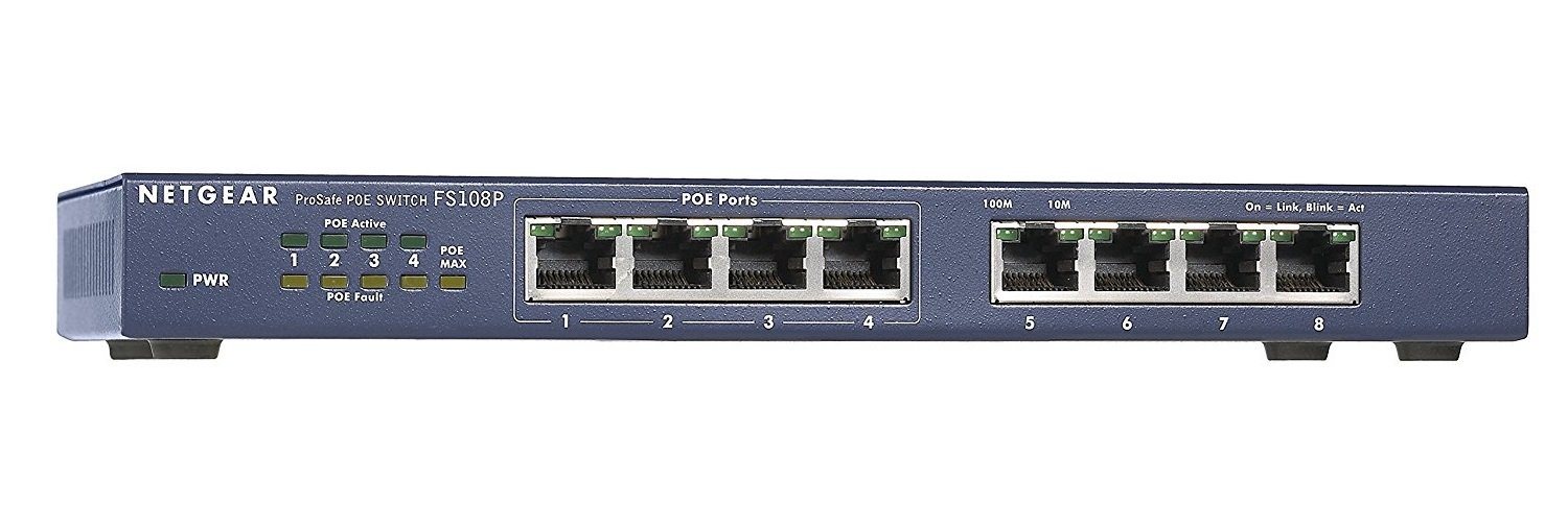 Netgear NET-FS108PNA NETGEAR 8 Port 10/100 Switch w/4 POE