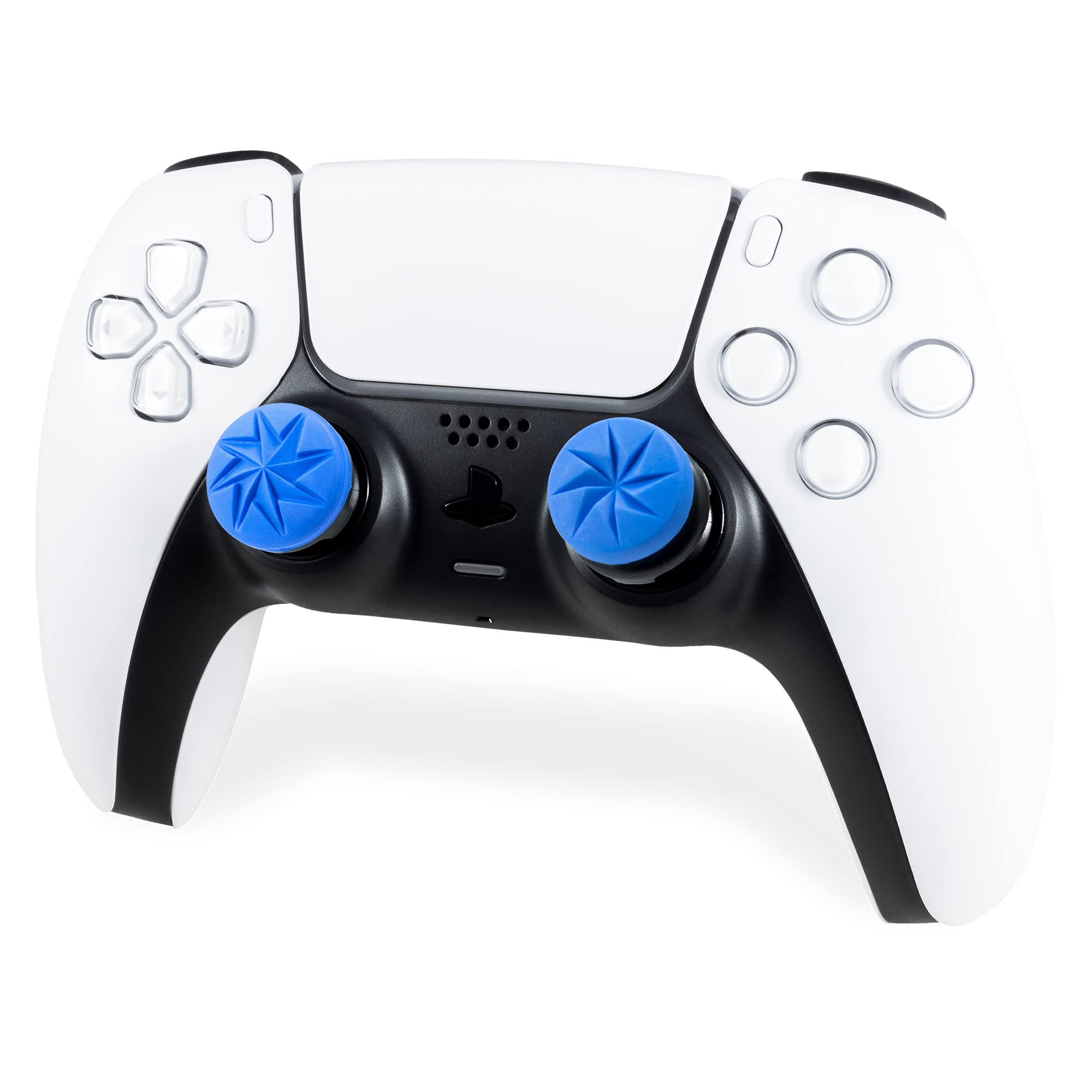 KontrolFreek FPS Freek Edge for PlayStation 4 (PS4) and PlayStation 5 (PS5) | Performance Thumbsticks | 1 High-Rise Convex, 1 Low-Rise Convex | Blue