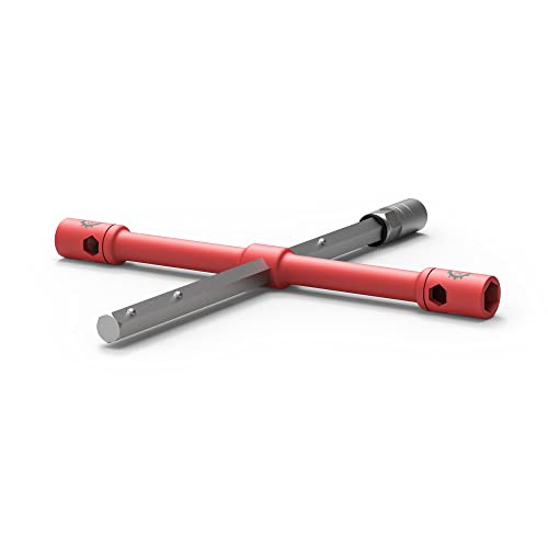GTE TOOLS - LugStrong 26" Universal Compact Lug Wrench Set, Super-Strong Tire Iron & Lug Nut Remover - 2x more torque!  Never Get Stuck on the road again!