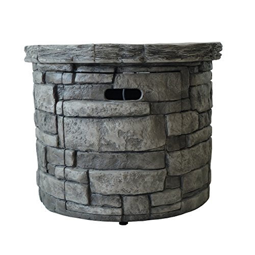 Christopher Knight Home Angeles Outdoor Circular Fire Pit - 40,000 BTU, Grey