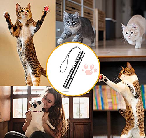Cat Toys,Laser Pointer Cat Toy,Cat Pointer Toy,Long Range 7 Modes Lazer Projection Playpen for Kitten Outdoor Pet Chaser Tease Stick Training Exercise,USB RechargeSmall Laser Presentation Clicker Pen