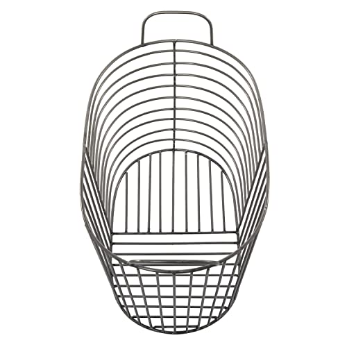 CosmoLiving by Cosmopolitan Metal Round Storage Basket with Handles, Set of 2 21", 17"W, Dark Gray