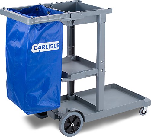 Carlisle FoodService Products JC194614 Blue 25 Gallon Rip Stop Nylon Replacement Bag for JC1945 Janitorial Cart