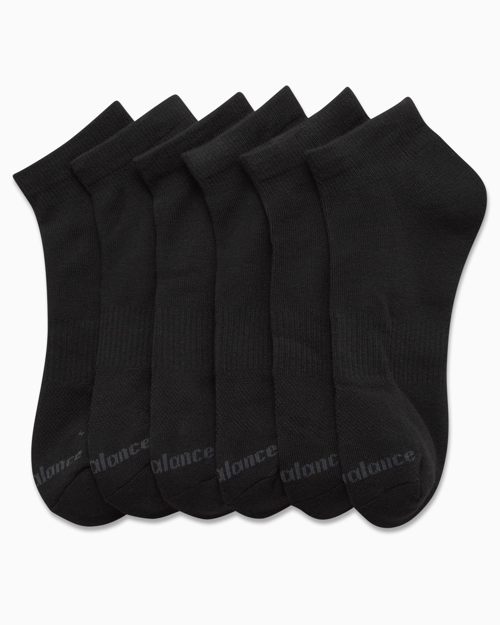 New Balance Men's Athletic Arch Compression Cushion Comfort Quarter Socks (6 Pack), Size 6-12.5, White/Grey
