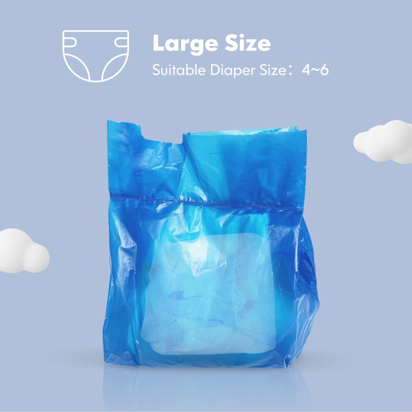 AromaRoom Electric Diaper Pail & Diaper Pail Refills bag 216 Count, 6 Rolls (Large Size)