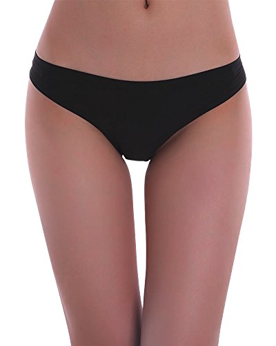 COSOMALL 6 Pack Women's Invisible Seamless Bikini Underwear Half Back Coverage Panties (US S, 6 Pack Seamless)